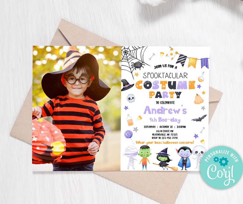 Editable Halloween Costume Party Invitation Halloween Birthday - Etsy