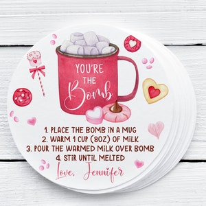 Valentine Hot Cocoa Bomb Tags, Hot Chocolate Bomb Instruction Tag ...
