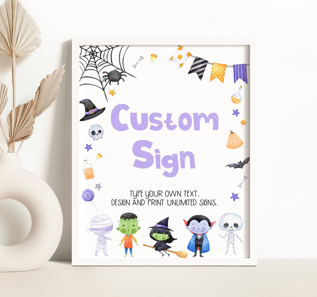 EDITABLE Spooktacular Halloween Birthday Table Sign Halloween Custom ...
