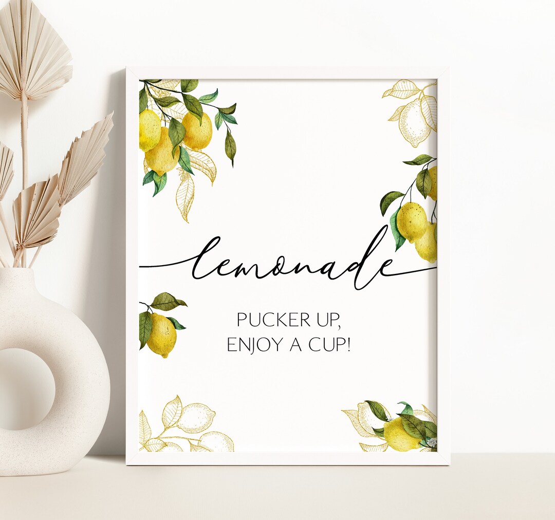 Lemonade Table Sign Citrus Drinks Sign Lemonade Bar Sign Printable ...