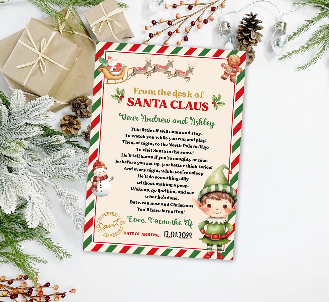 EDITABLE First Time Elf Arrival Letter First Time Elf Visiting Letter ...