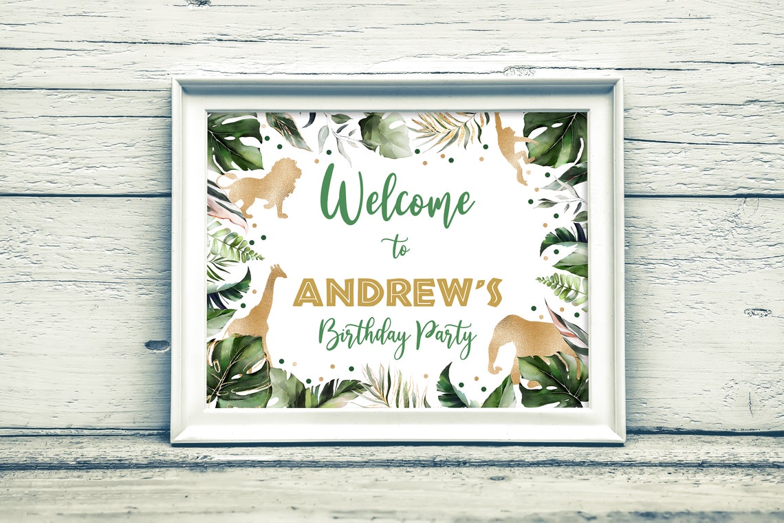 Editable WILD Animal Welcome Sign Instant Download Safari - Etsy