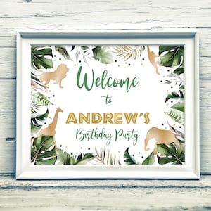 Editable WILD Animal Welcome Sign Instant Download, Safari Animals ...