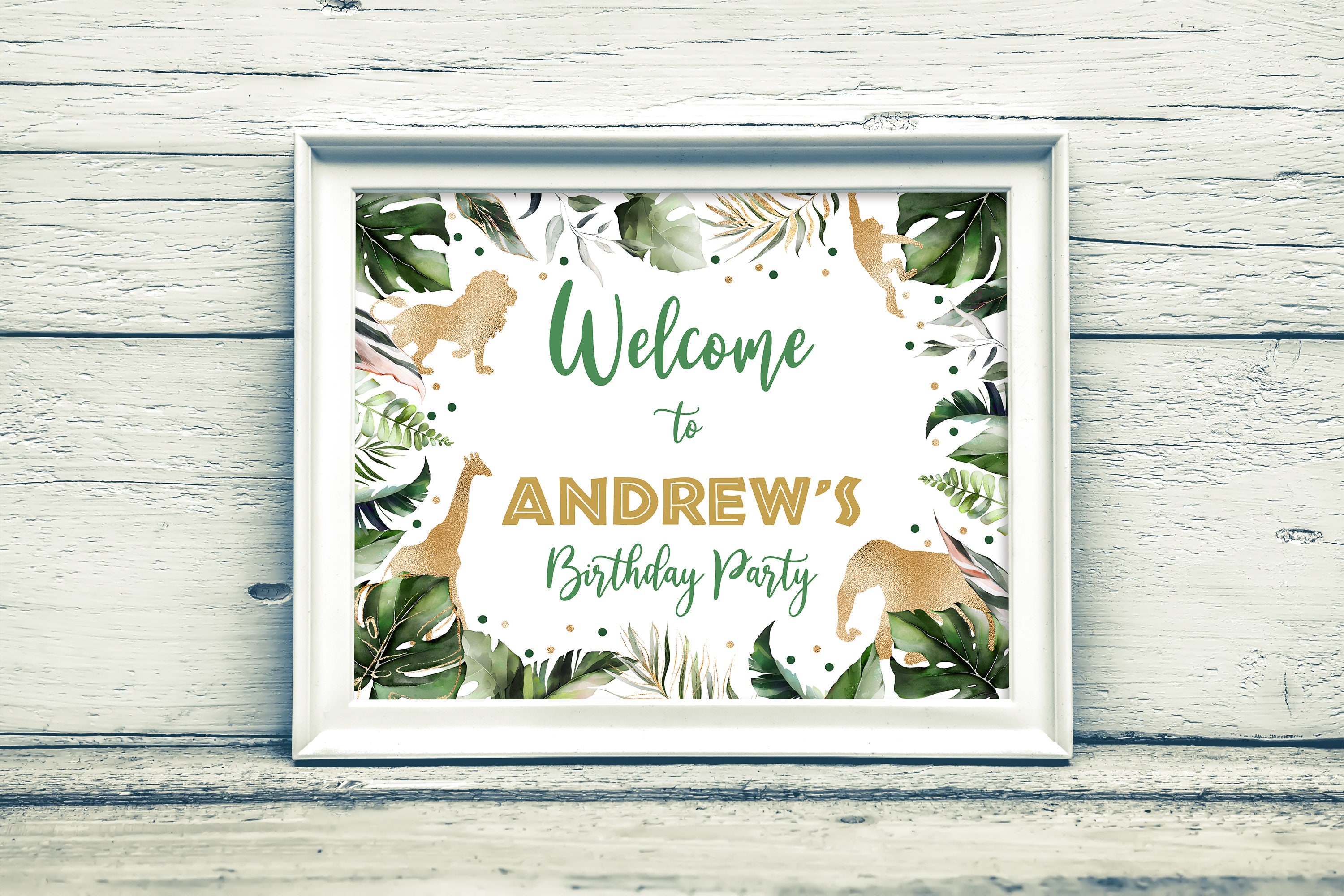 Editable WILD Animal Welcome Sign Instant Download Safari - Etsy Singapore