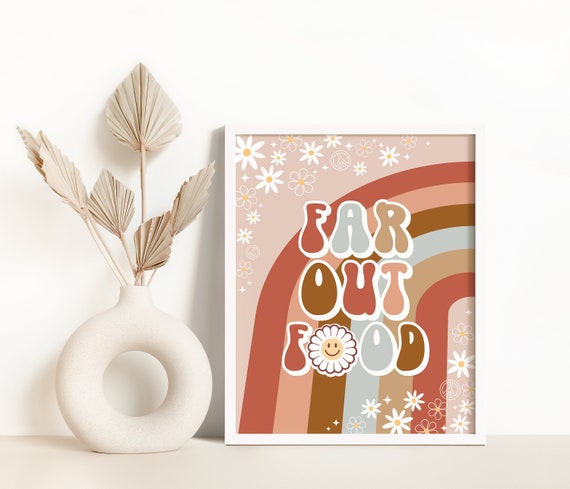 Groovy Far Out Food Sign 70's Birthday Party Table Decor - Etsy