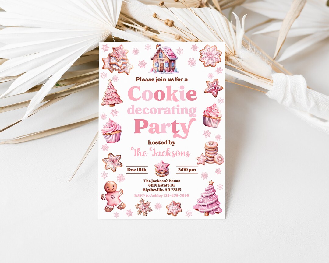 EDITABLE Cookie Decorating Party Invitation Cookie Party Cookies and ...