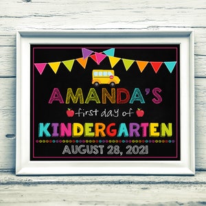 Editable First Day of Kindergarten Sign First Day of School Sign ...