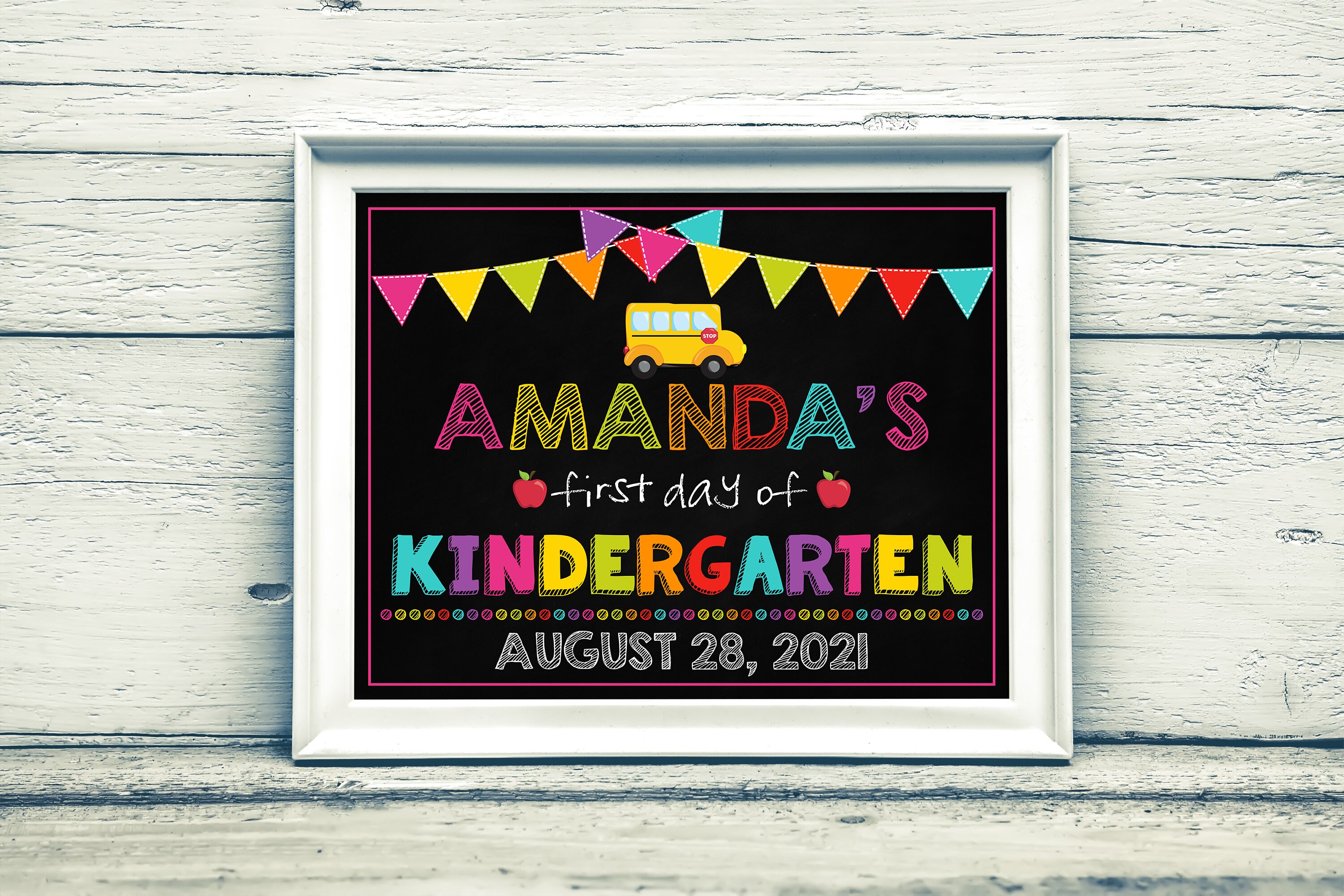Editable First Day of Kindergarten Sign First Day of School - Etsy