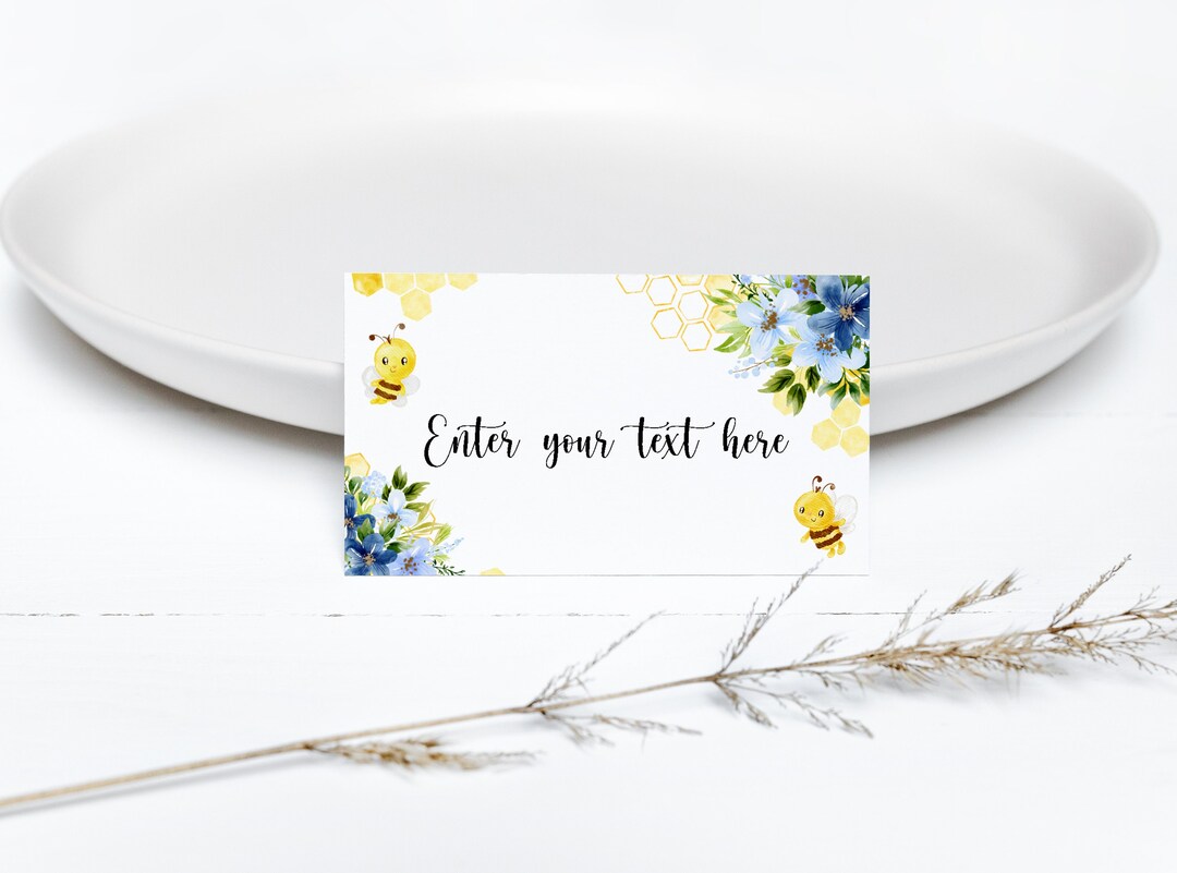EDITABLE Bee Tent Card Honey Bee Food Tags Bee Birthday Food Labels ...