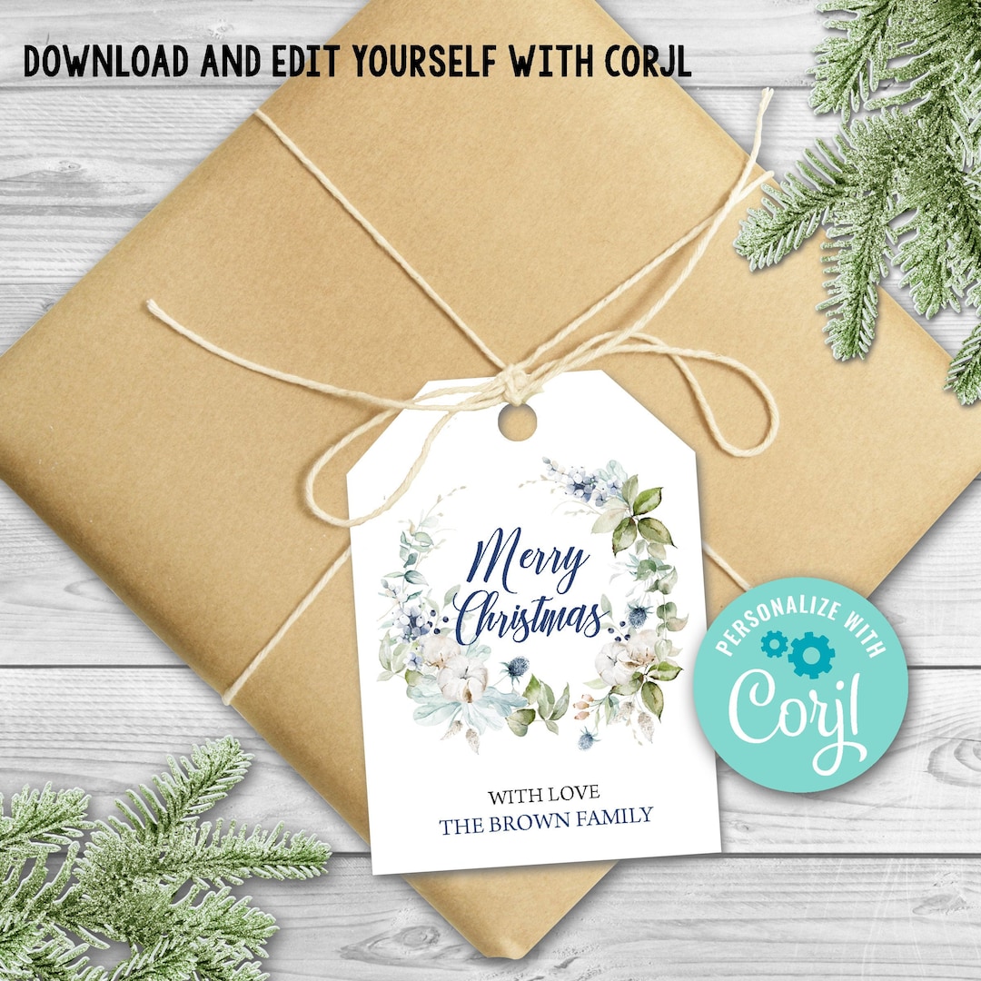 EDITABLE Christmas Favor Tag, Christmas Tags, Christmas Gift Labels ...