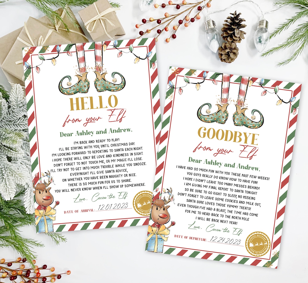 Editable Elf Letter Bundle Elf Letter Set Elf Arrival Letter Elf I'm ...