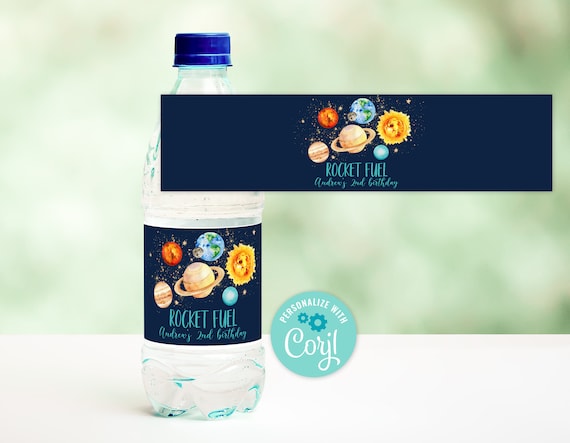 EDITABLE Outer Space Bottle Label Galaxy Water Labels - Etsy