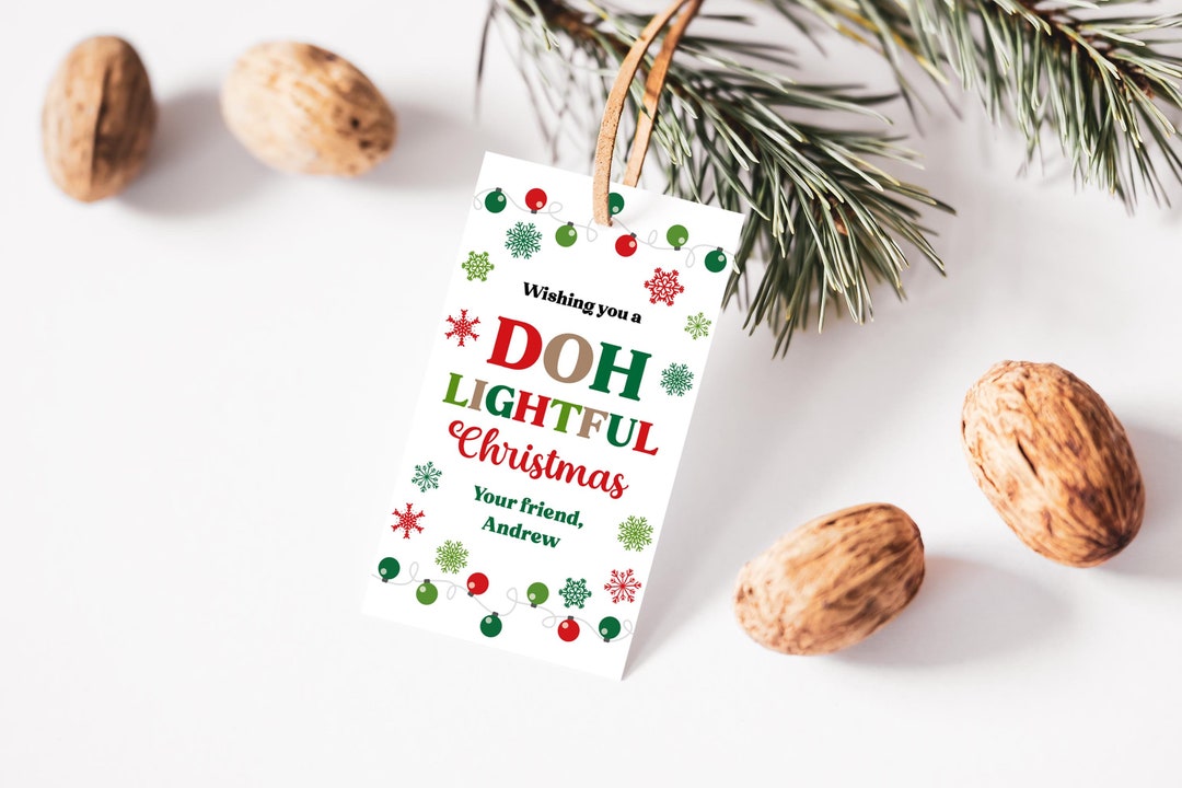EDITABLE Christmas Play Dough Gift Tag Doh Christmas Gift Tag Holiday ...
