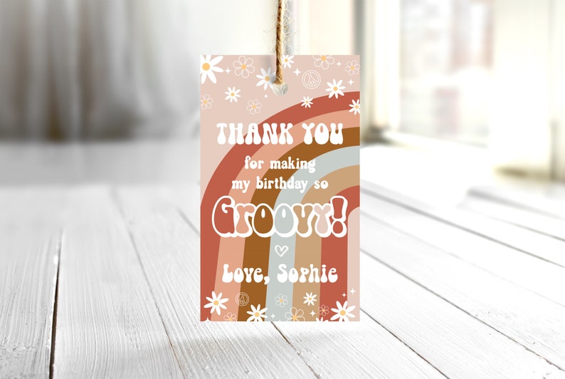 EDITABLE Groovy Birthday Favor Thank You Tag Groovy Birthday - Etsy