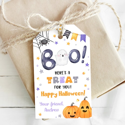Editable Halloween Favor Tags Boo Gift Tags Costume Party - Etsy