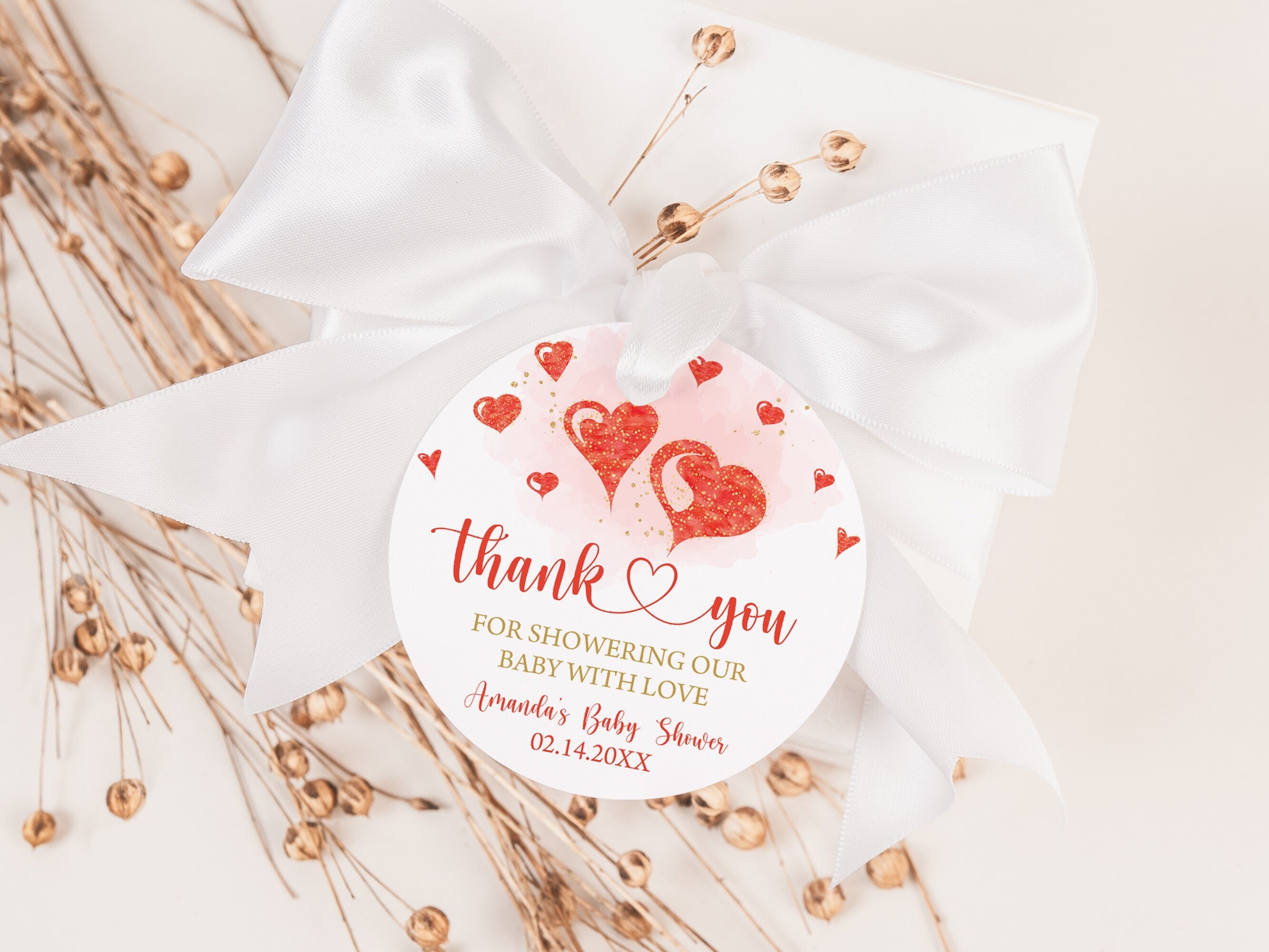 EDITABLE Valentine Baby Shower Favor Tag A Little Sweetheart Favor Tags ...