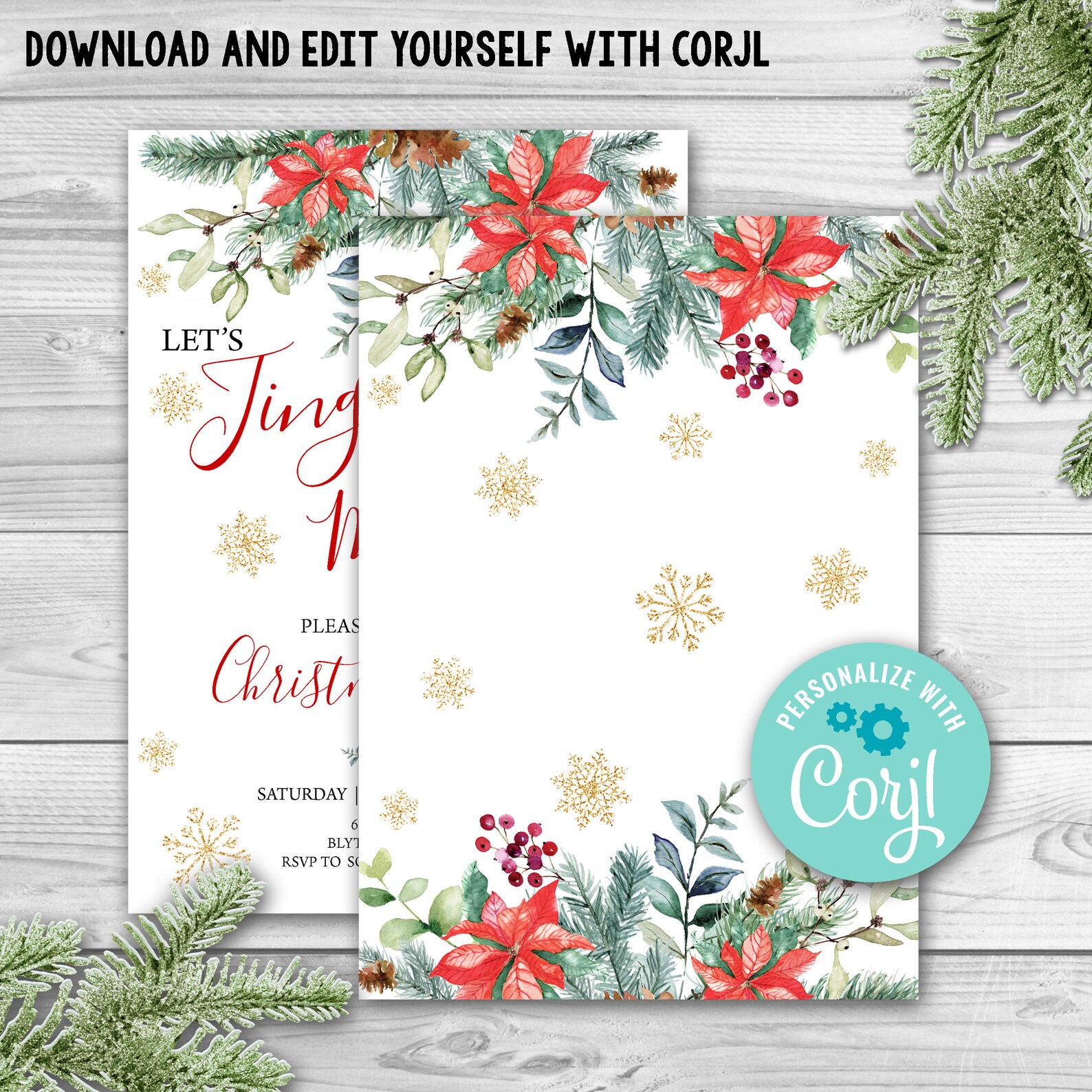 EDITABLE Jingle and Mingle Christmas Invitation Christmas - Etsy