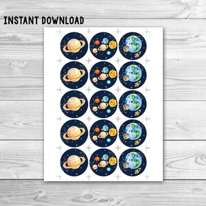 Outer Space Birthday Cupcake Toppers Galaxy Birthday Party Decoration ...