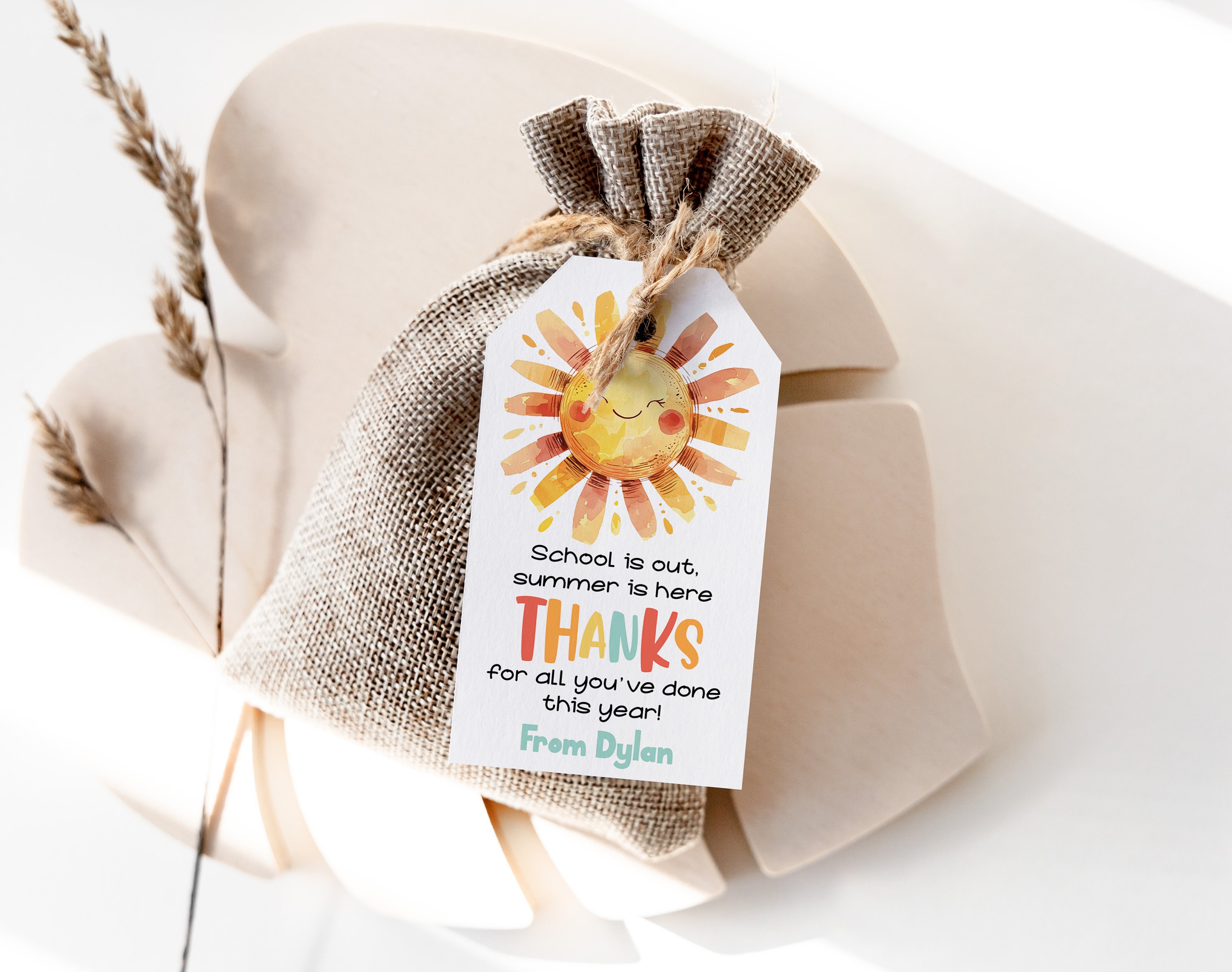 Editable Teacher Appreciation Gift Tag End of School Year Teacher Tag ...