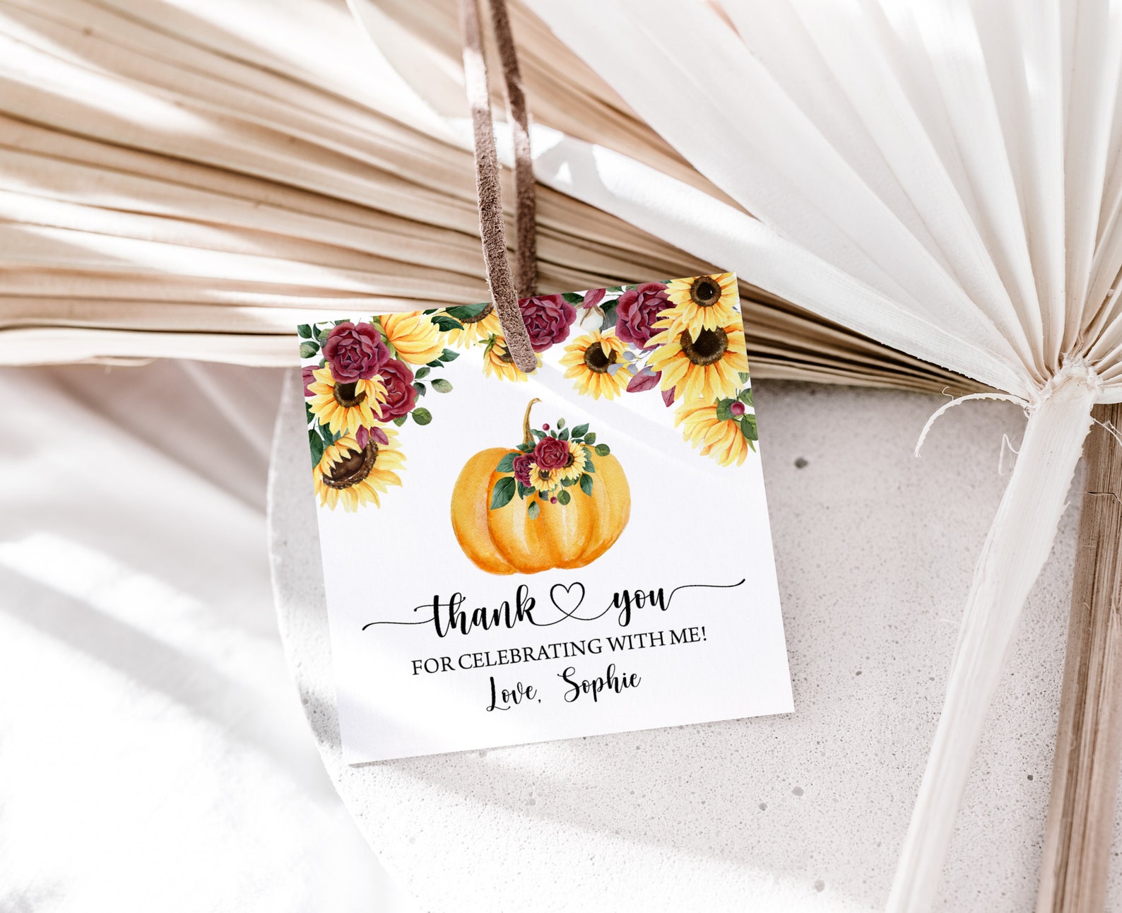 EDITABLE Pumpkin Thank You Tags Pumpkin Favor Tag Pumpkin Gift - Etsy