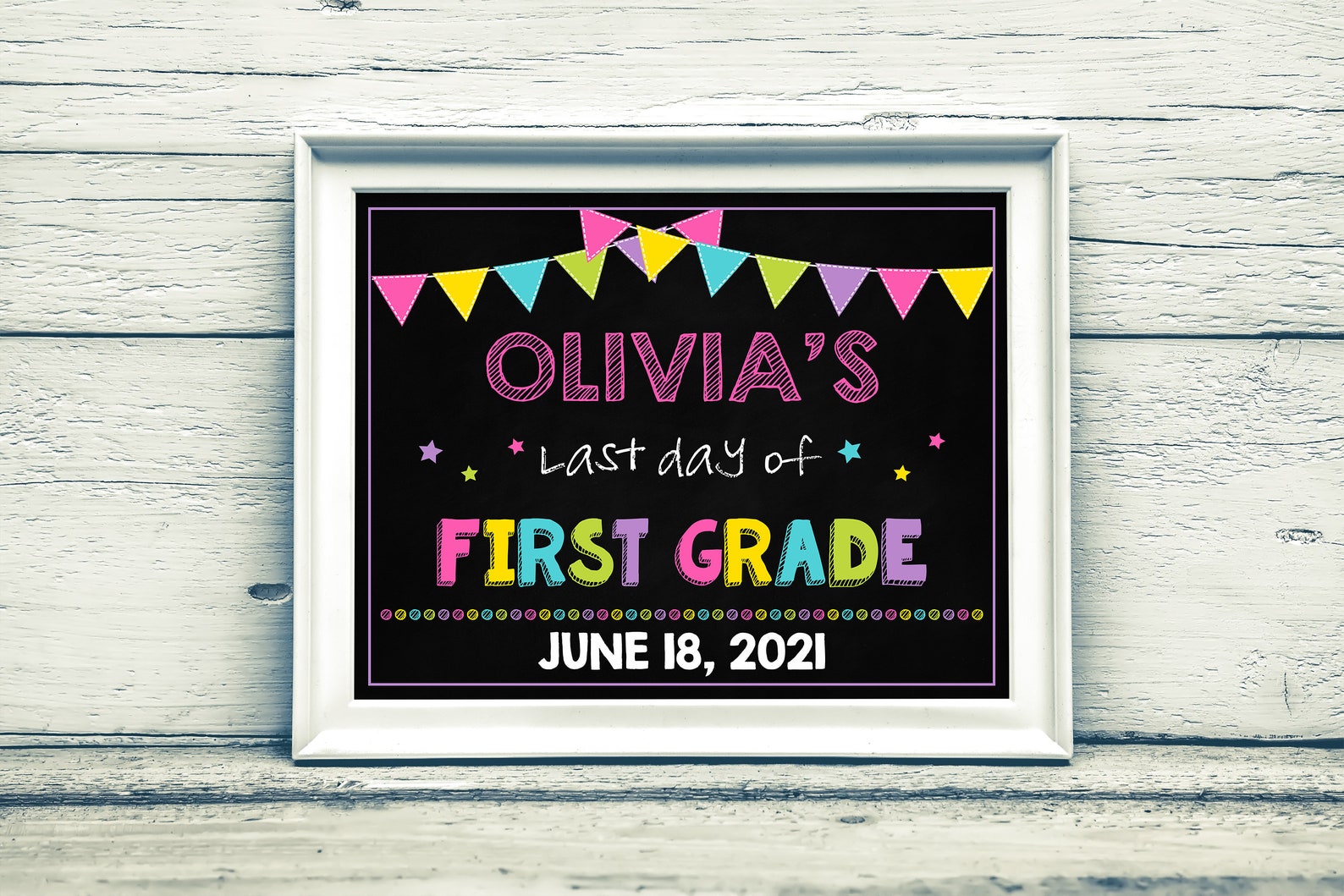 Editable Last Day of First Grade Sign Last Day of School Sign ...