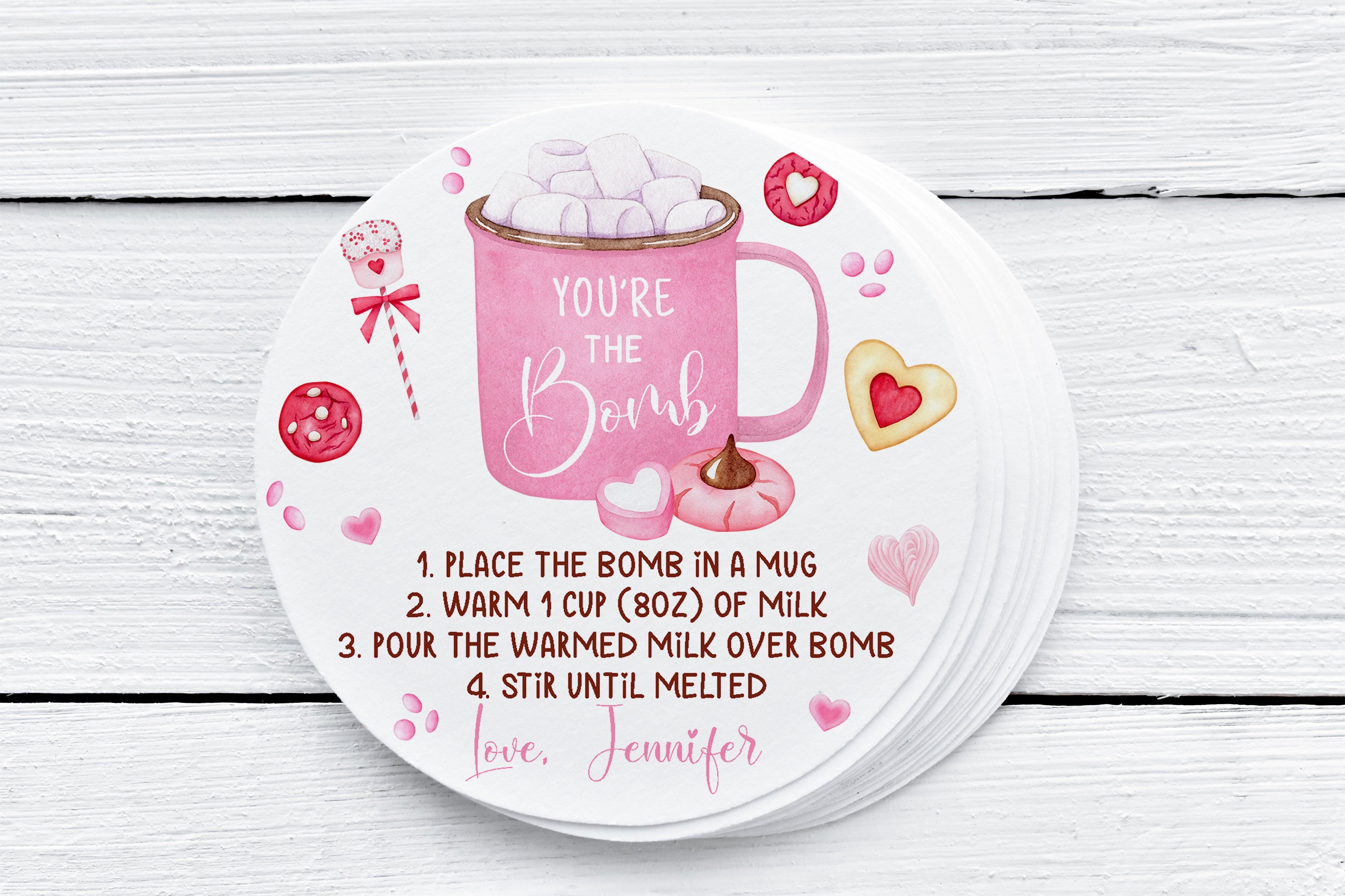 Valentine Hot Cocoa Bomb Tags Hot Chocolate Bomb Instruction - Etsy