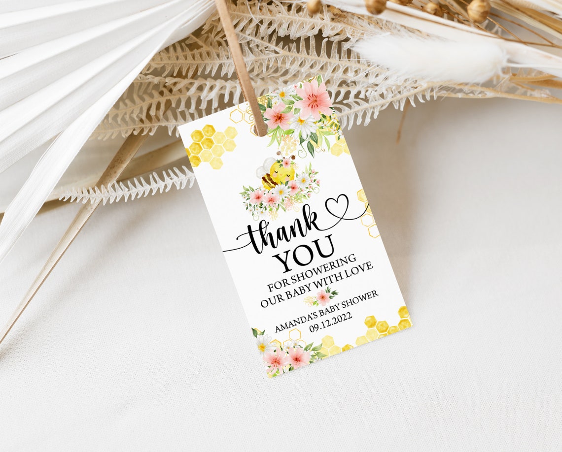 EDITABLE Bee Thank You Tags Thank You for Bee-ing Here Favor - Etsy