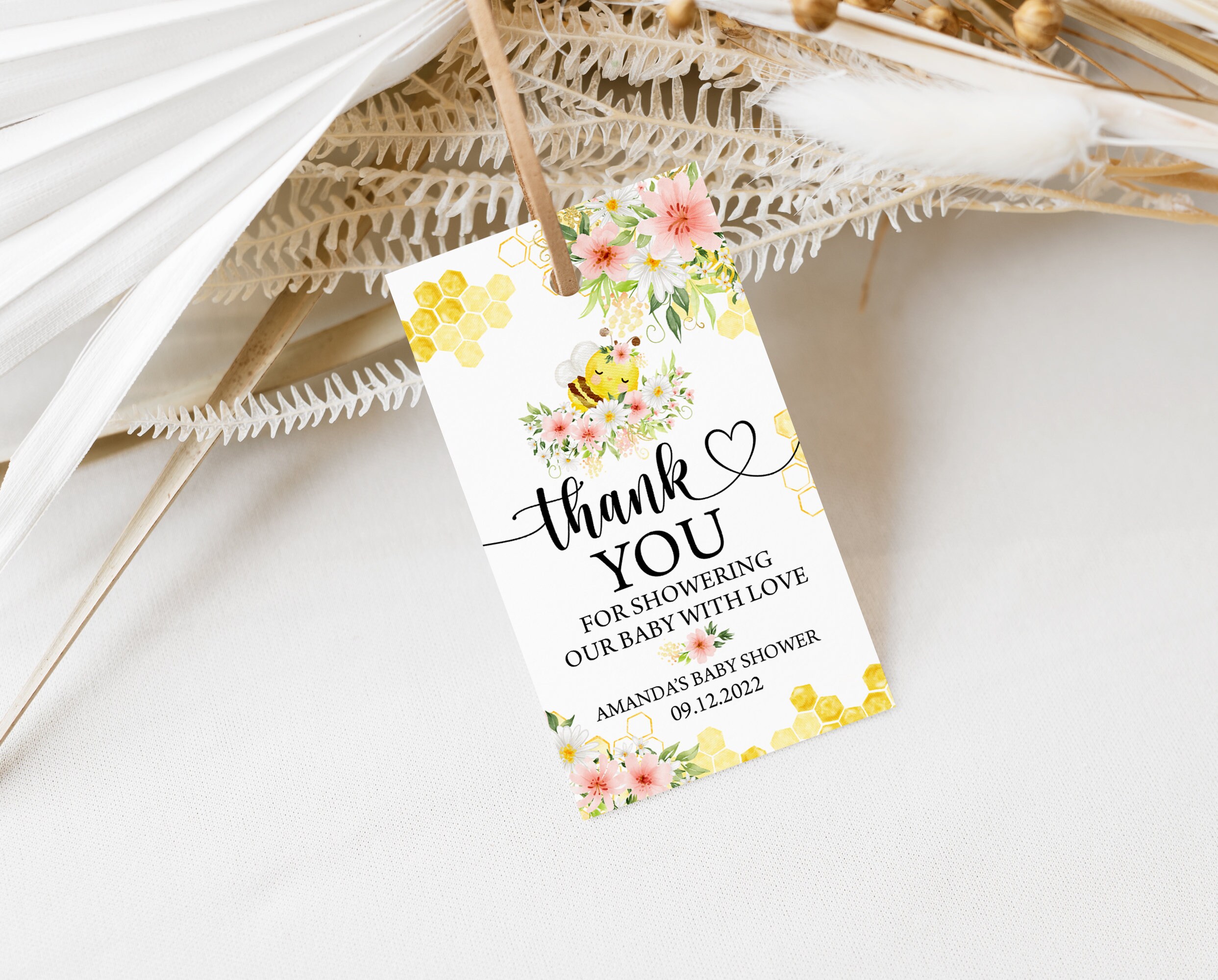 EDITABLE Bee Thank You Tags Thank You for Bee-ing Here Favor - Etsy