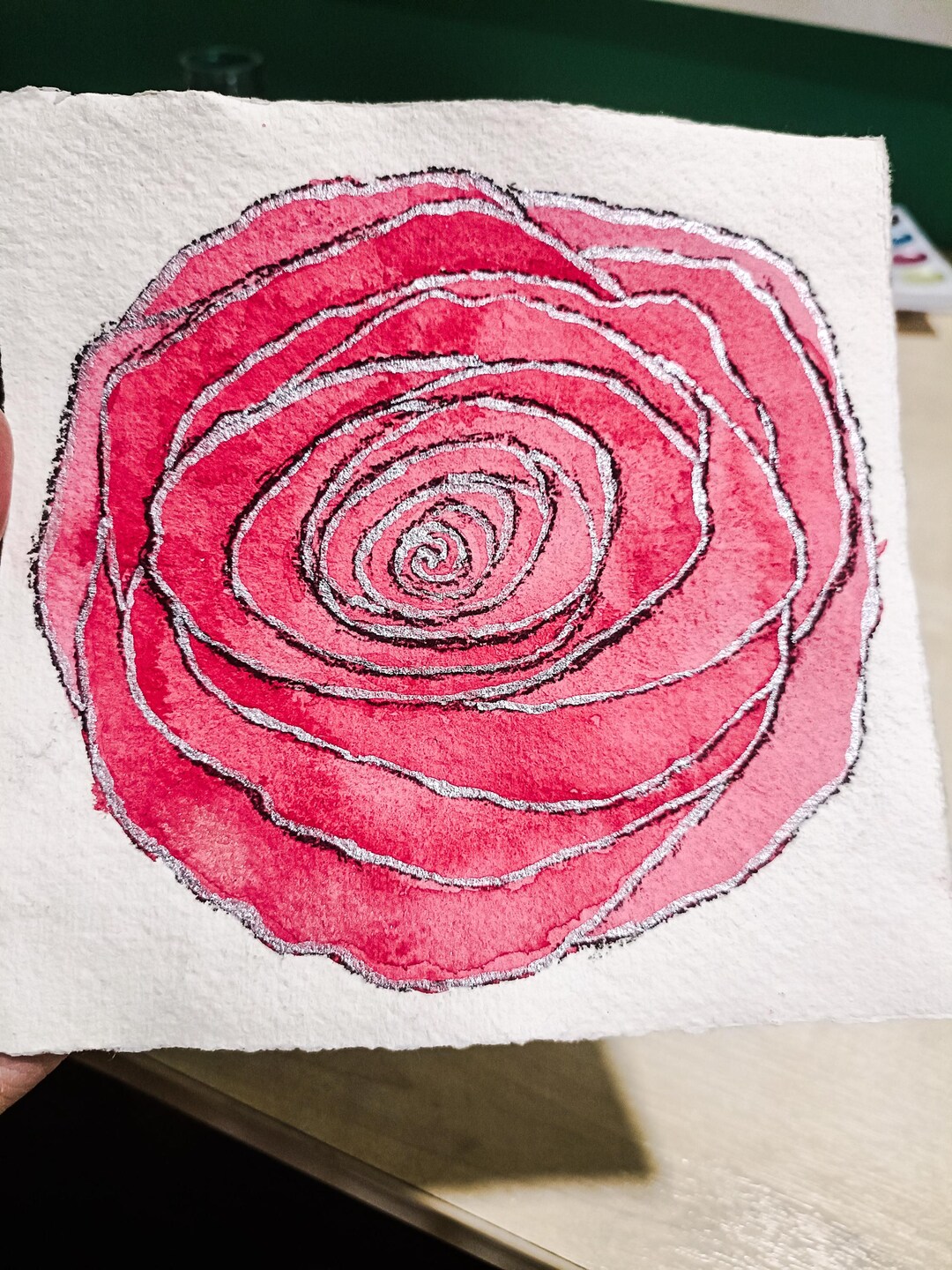 Rose in Symmetry Mixed Media Art Rose Flower Art Flowers Flora Rose ...