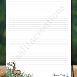 JW Letter Writing Paper Digital Download Stag Leaves Deer Forest Jw.org ...