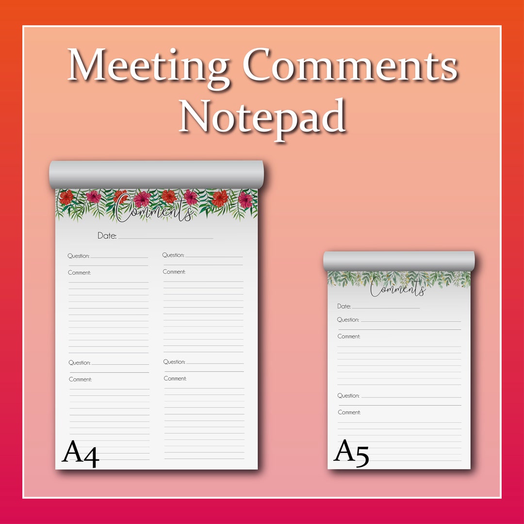 Jw Meetings Comments Notepad Prestudy Book - Etsy