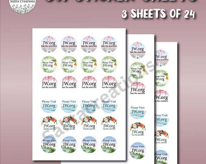 Jw.org Round Label, 72 Stickers, Please Visit Jw.org to Access a Free ...