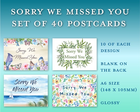 JW Set of 40 Postcards Sorry We Missed You Not at Home Pioneer - Etsy UK