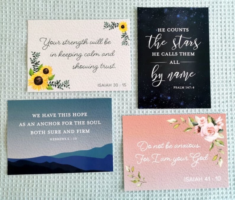 Set of 40 Scripture Postcards Jw Cards Years Text Pretty River Birds ...