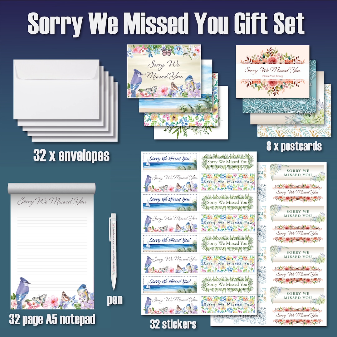 A5 JW Sorry We Missed You Letter Writing Gift Set. A5 Not at Homes ...