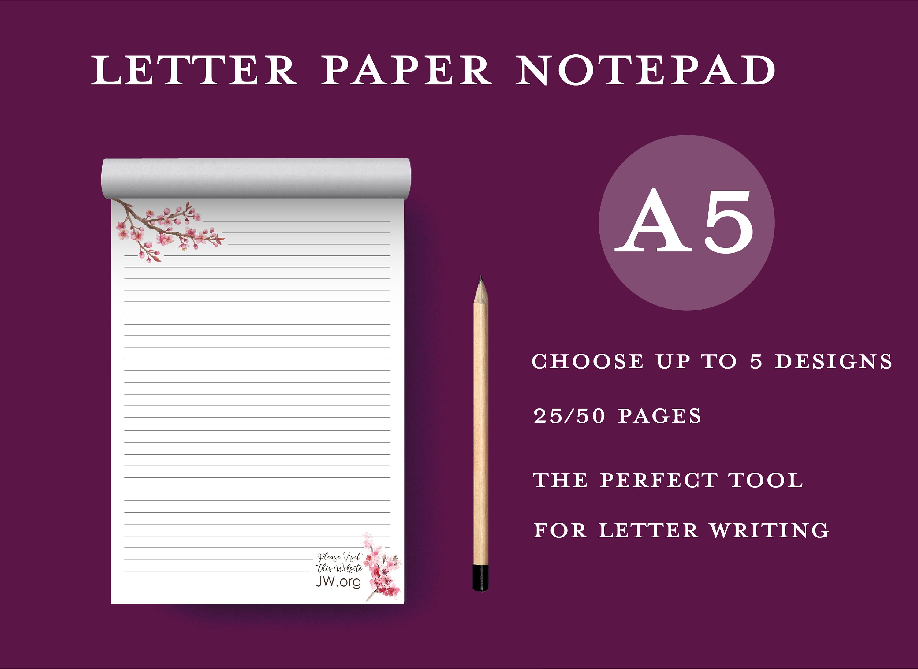 A5 JW Letter Writing Notepad | Etsy