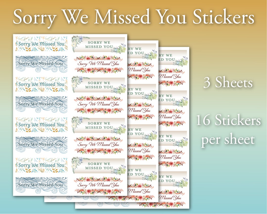 JW Stickers Sorry We Missed You Not at Home Pioneer Door to Door ...