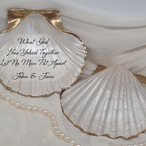 Wedding Scallop Shell Scripture Customise Personalise Names Gift JW ...