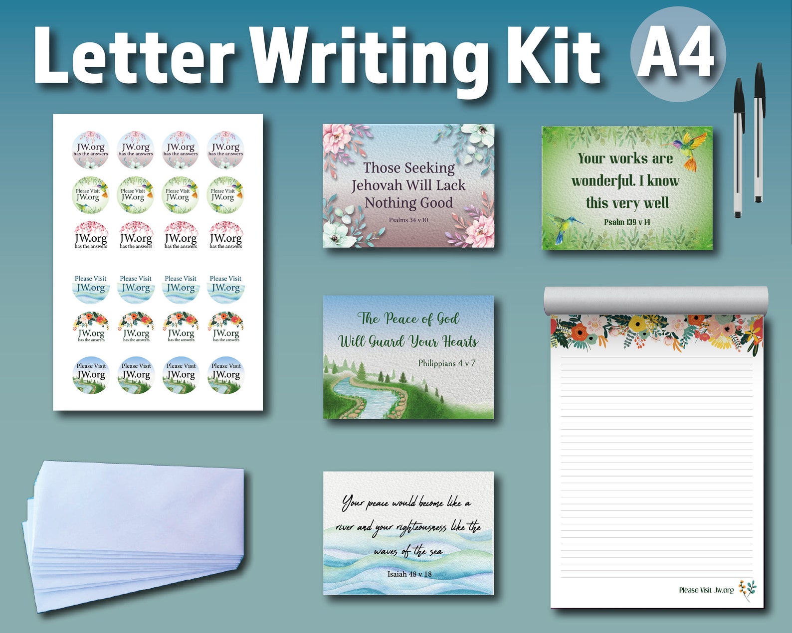 A4 JW Letter Writing Gift Set. - Etsy