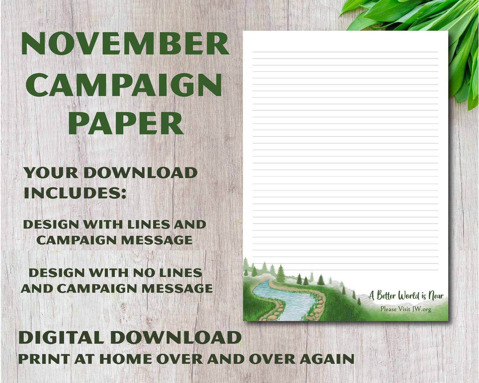 JW Letter Writing Paper Digital Download Lined Website November ...