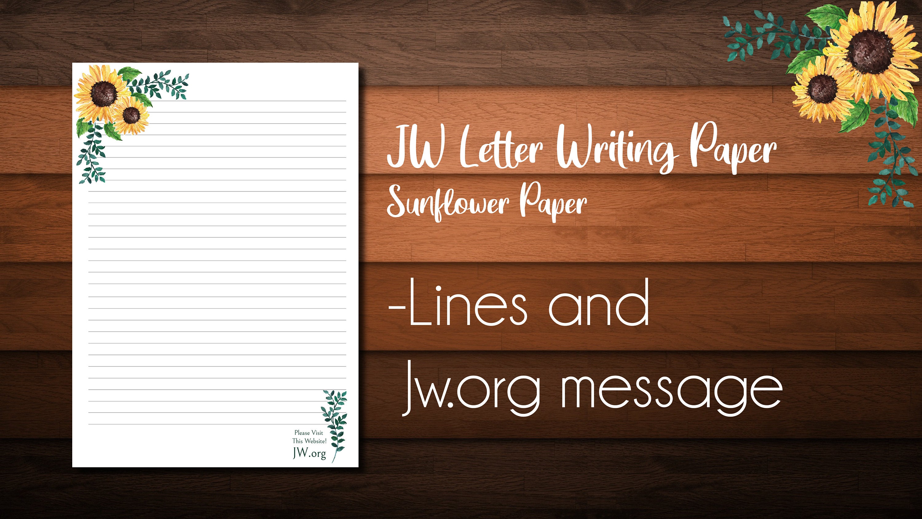 JW Letter Writing Paper Digital Download Lined Website - Etsy