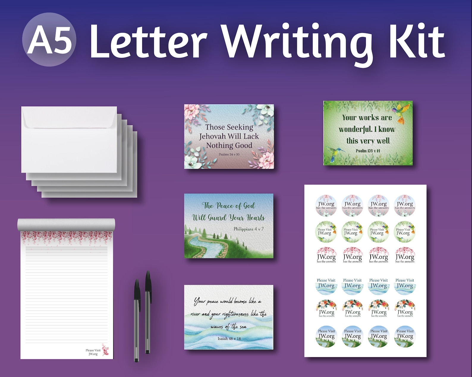 A5 JW Letter Writing Gift Set. A5 - Etsy UK