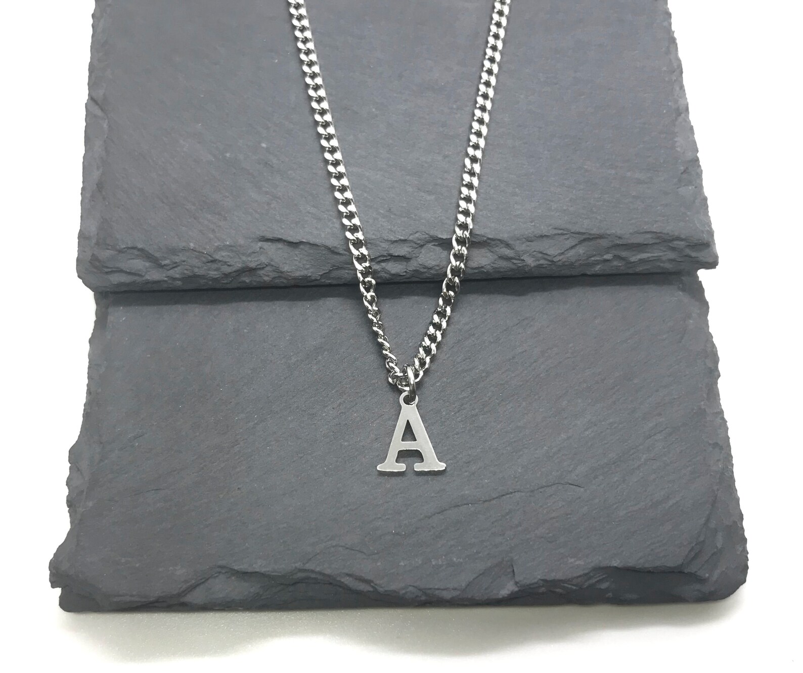 Tiny Stainless Steel Initial Necklace Small Pendant, Stainless Steel ...