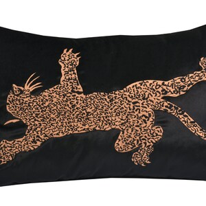 Leopard Pattern Black Velvet Throw Pillow Cover Decorative Accent ...