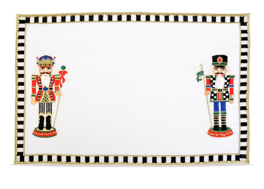 Nutcracker Pattern Linen Placemats Christmas Dinner Table - Etsy