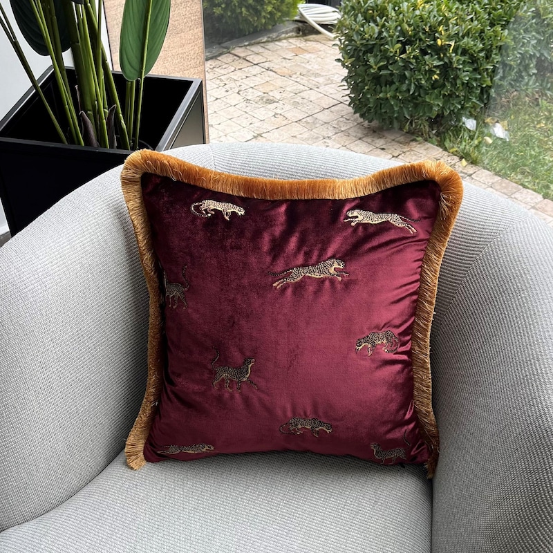 Red Leopard Pillows - Etsy
