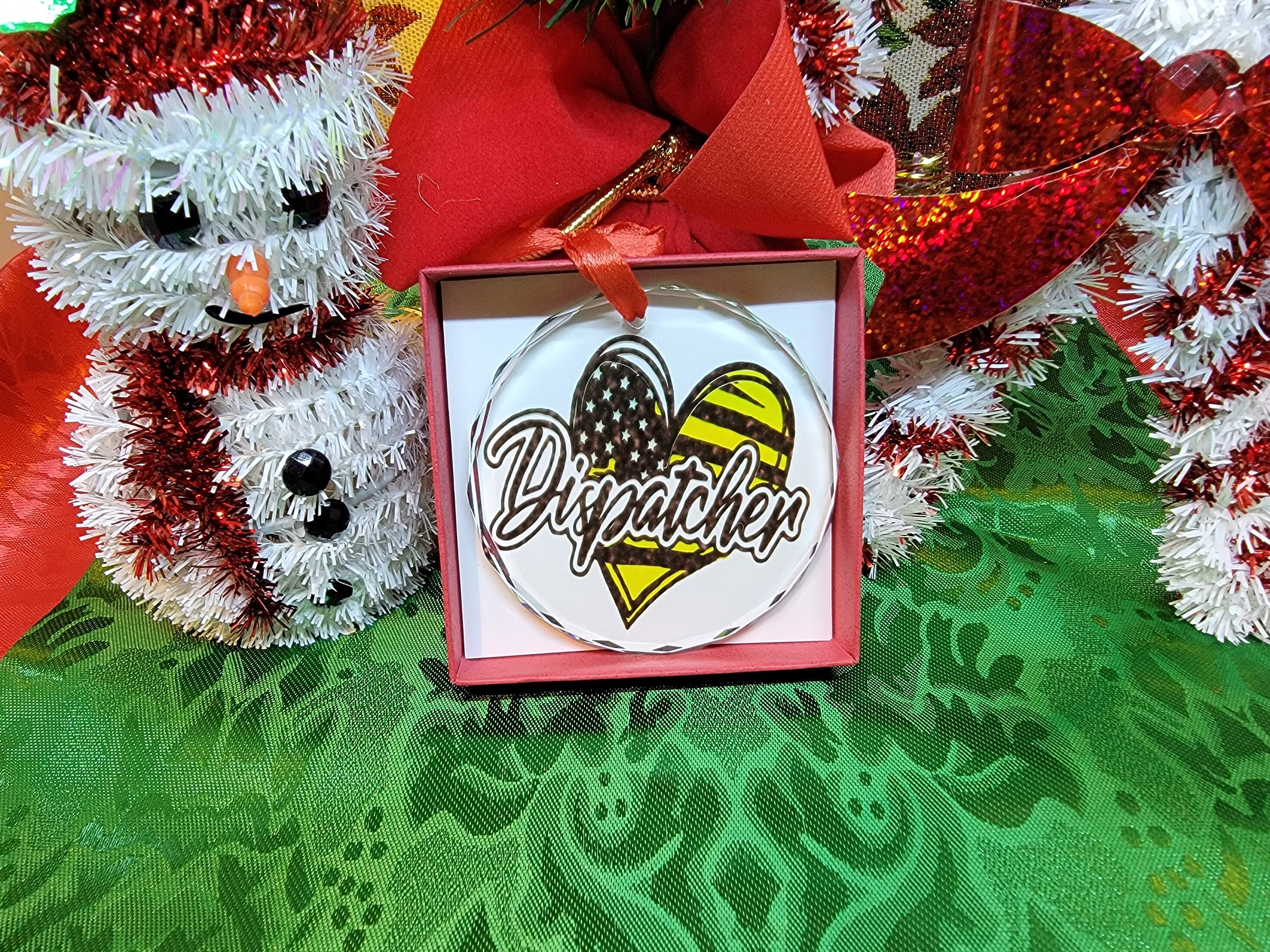 Thin Yellow Line Ornament, Thin Gold Line, Dispatcher Worker Ornament ...