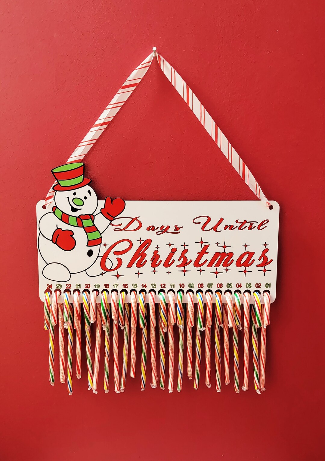 Candy Cane Countdown - Snowman - Christmas Countdown - Advent Calendar ...