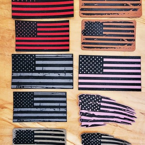 American Flag Patches - Distressed Flag Patches - Leatherette Patch With Adhesive - Hat Patch ...