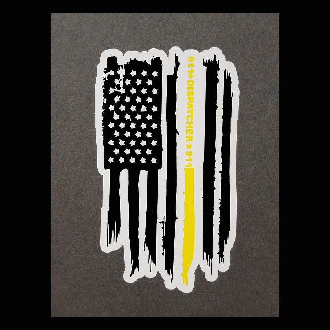 911 Dispatch Distressed Flag Vinyl Decal Sticker -dispatch Sticker ...